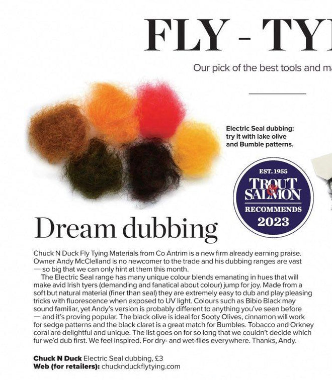 Electric Seal Dubbing — Chuck N Duck Fly Tying Materials